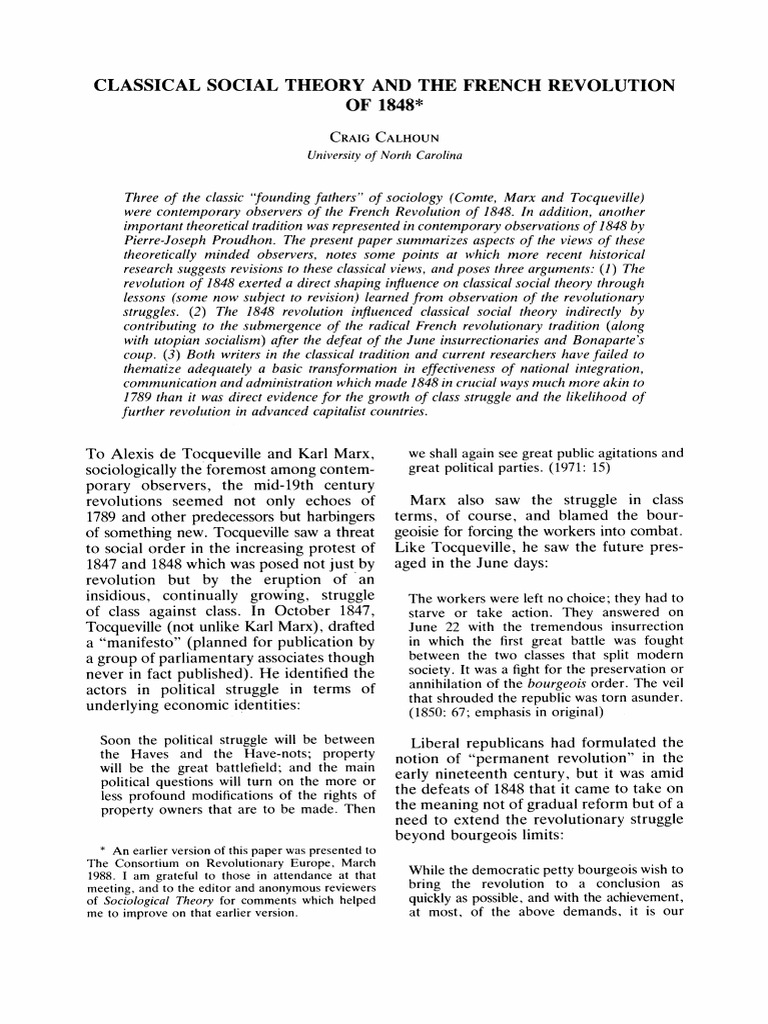 Impact of 1848 on Classical Social Theory | PDF | Socialism | Karl Marx