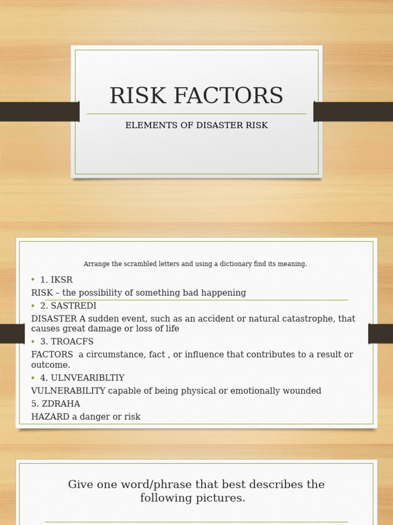 Risk Factors Observation | PDF | Natural Disasters | Hazards