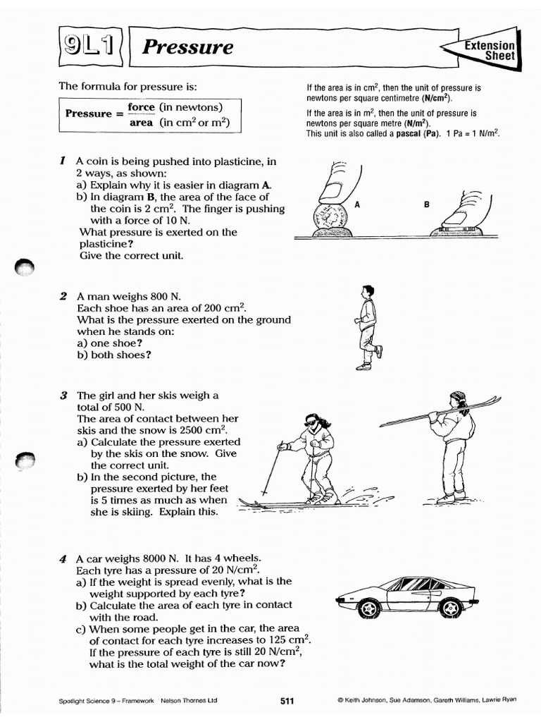 G8 Pressure - Worksheets1 | PDF