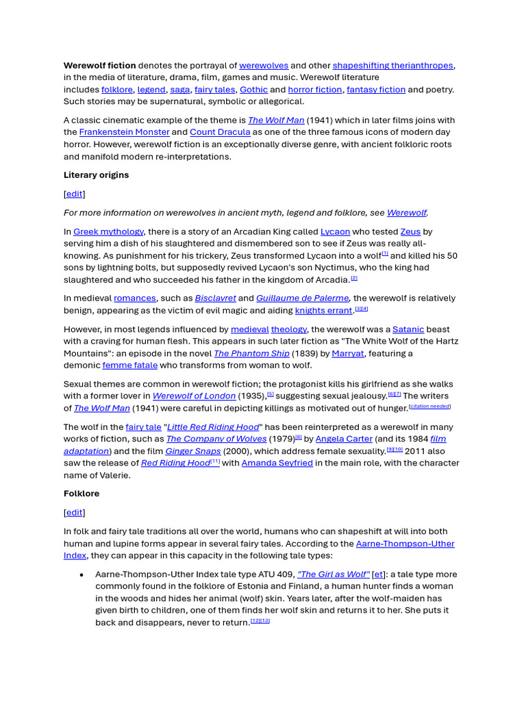 Werewolf fiction | PDF | Werewolves