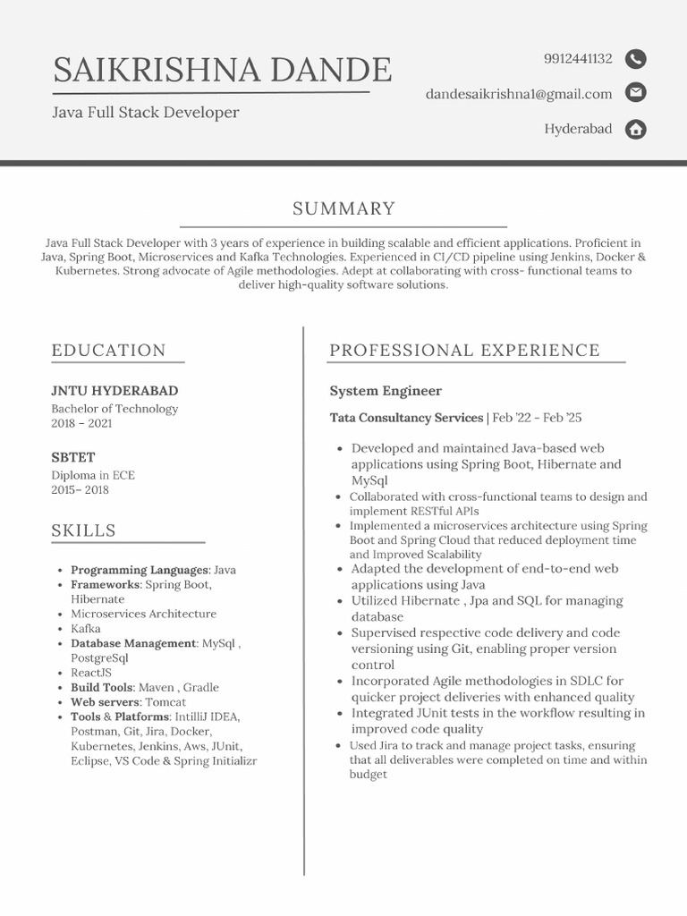 Gray and White Simple Clean Resume (2) | PDF