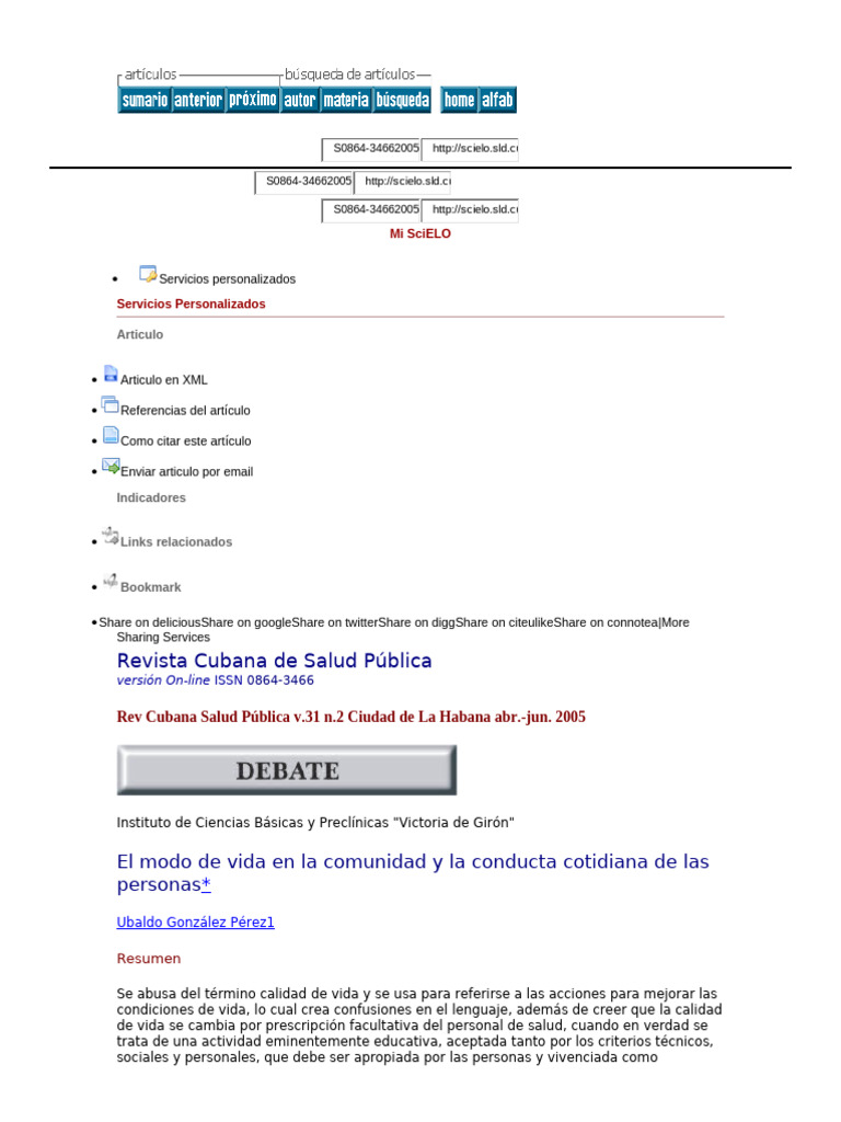 Modo de Vida y Calidad de Vida en Salud | PDF | Comportamiento | Vida