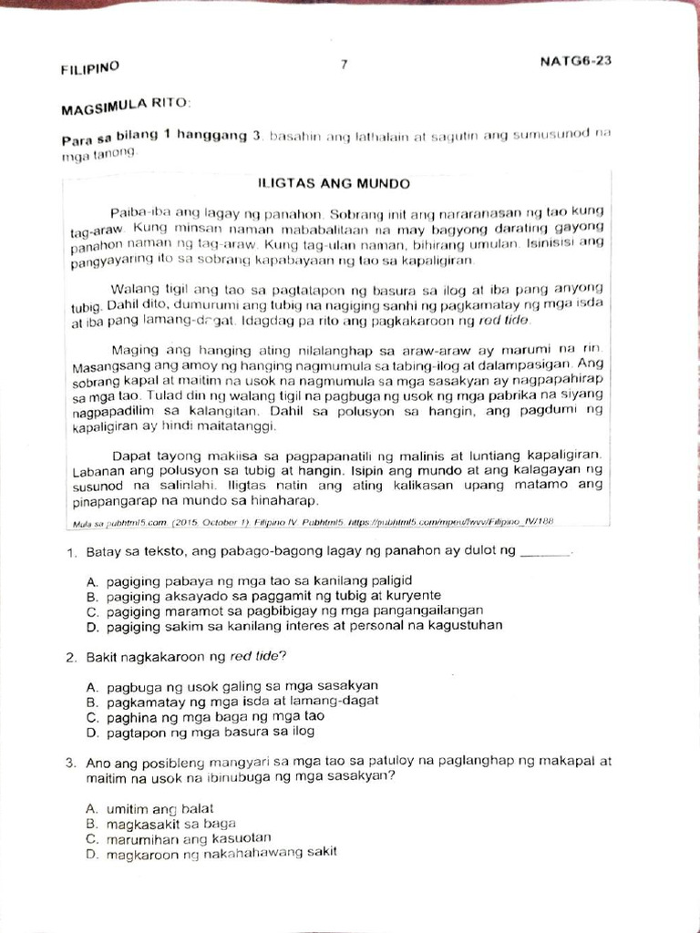 Nat6 2023 2024 | PDF