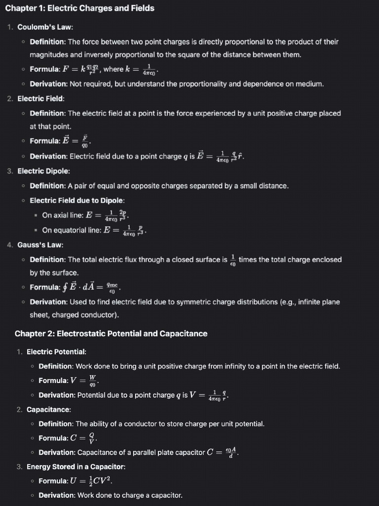 All Chapters Physics Revision | PDF