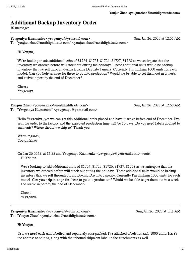 Additional Backup Inventory Order copy | PDF | Inventory | Logistics