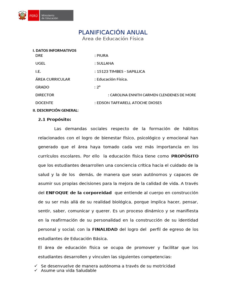 Programacion Anual Segundo | PDF | Evaluación | Aprendizaje