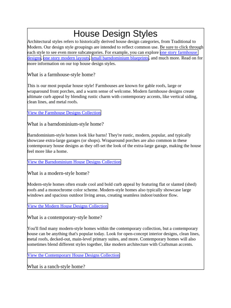 Overview of House Design Styles | PDF | Houses | Architectural Design