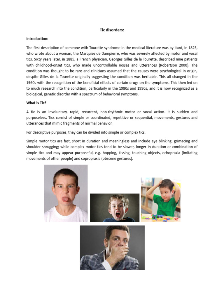 Tic Disorders | PDF | Tourette Syndrome | Obsessive–Compulsive Disorder