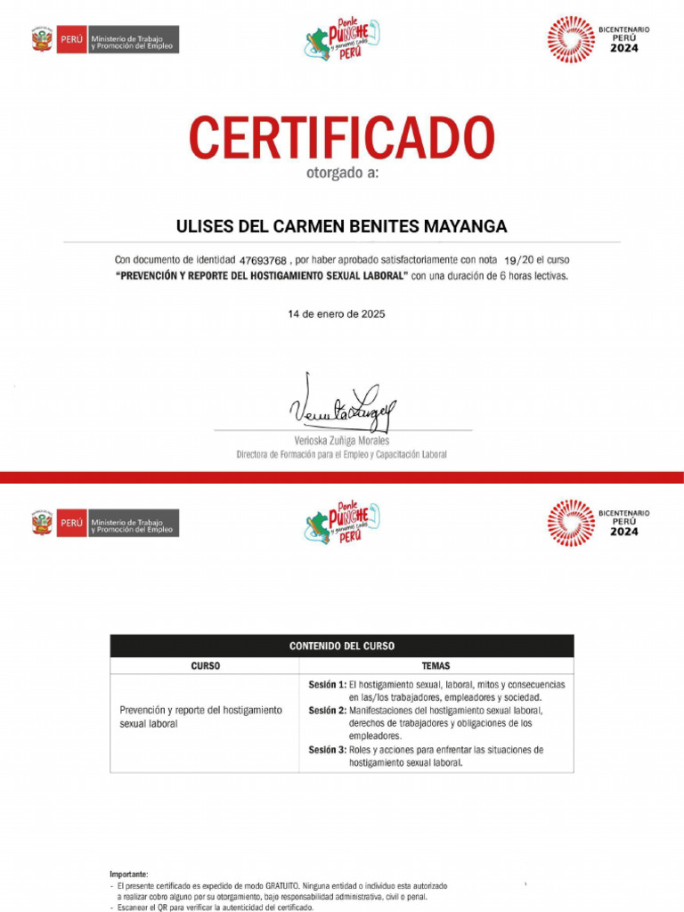 Certificado Ulises | PDF
