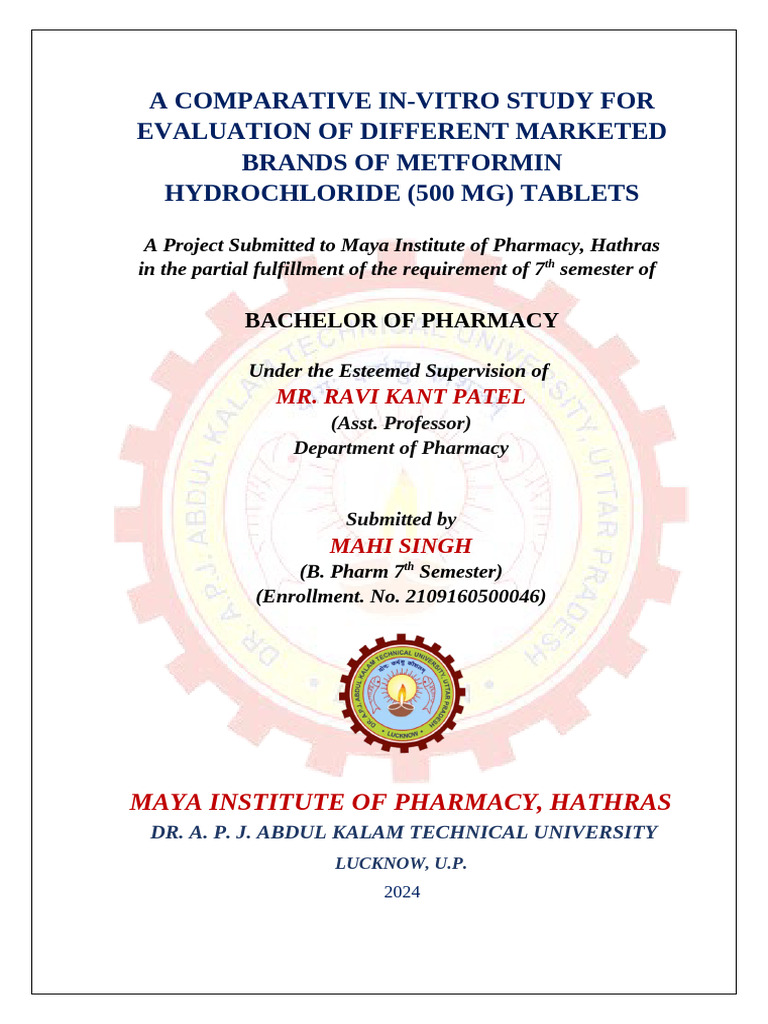 Metformin Hydrochloride Brands Study | PDF | Pharmacy | Pharmaceutical ...