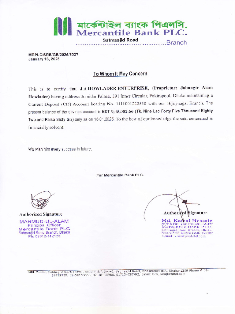 BANK statement and solvency | PDF