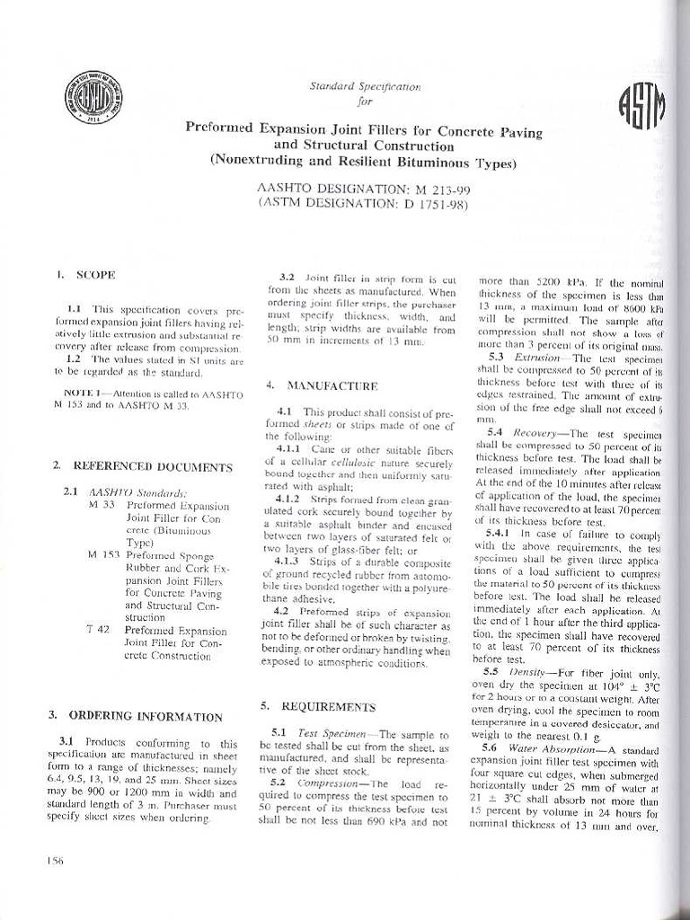 33 - PEJF For Conc Paving - Struc Const (Nonextruding - Resili | PDF