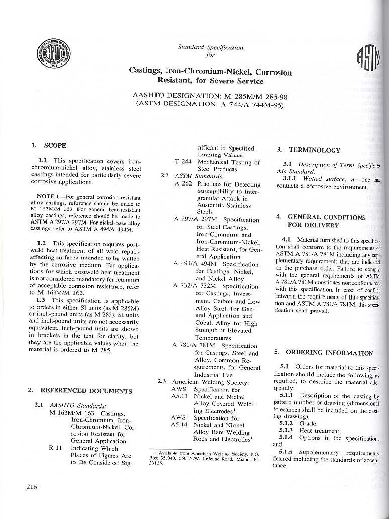 49 - Castings, Iron-Chromium-Nickel, Corrosion Resistant For S | PDF