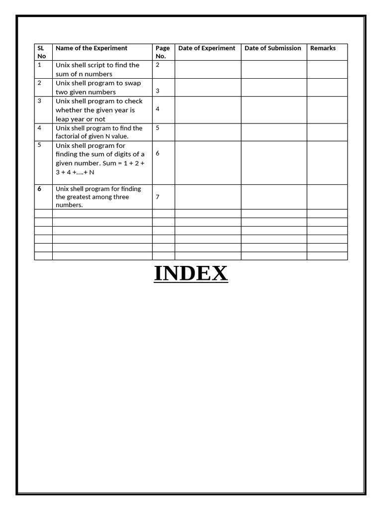 UNIX Record Index | PDF