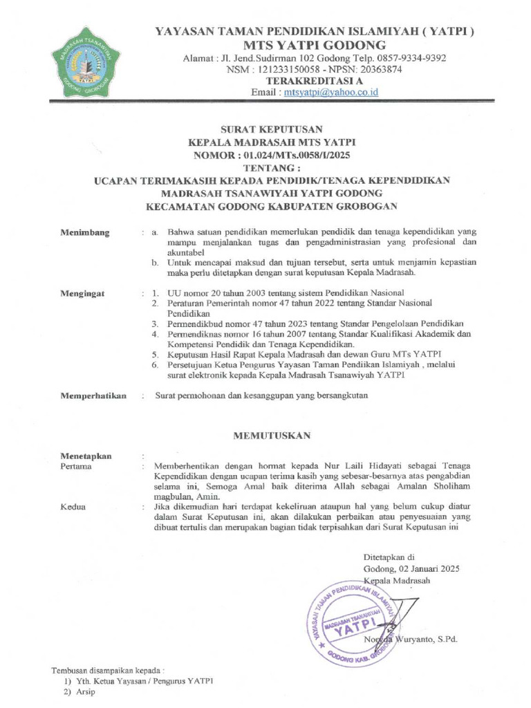 SK Pemberhentian | PDF