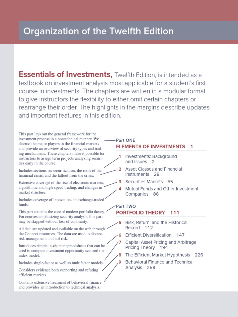 Essentials of Investments Overview | PDF | Investing | Efficient Market ...