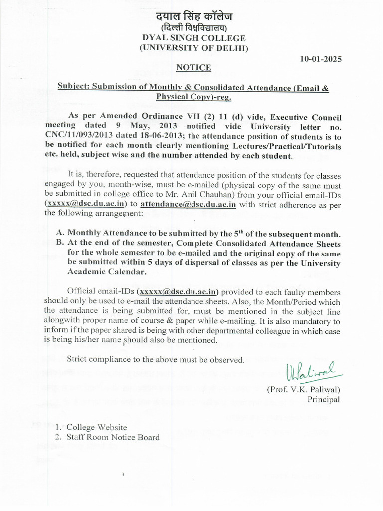 Attendance Notice 1 | PDF
