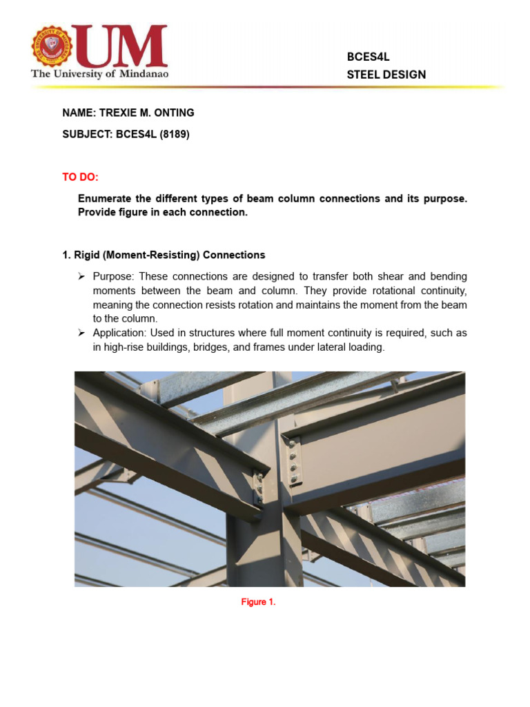 Types of Beam-Column Connections | PDF