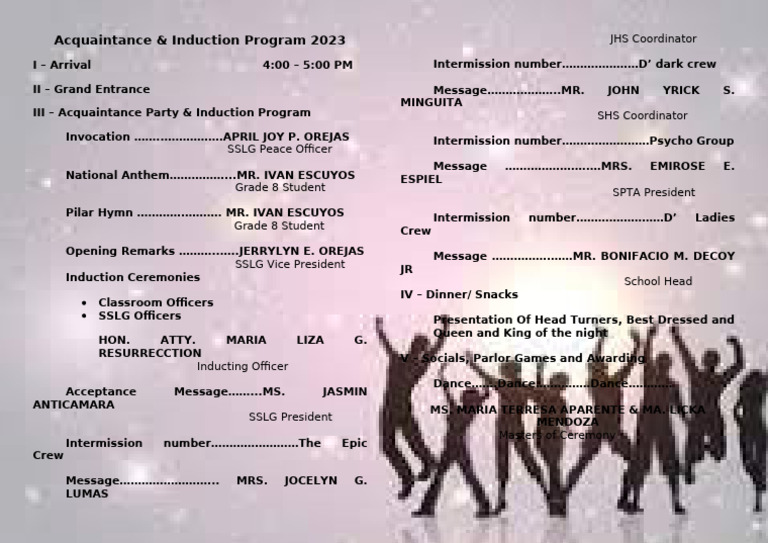 Program For Induction 2 2023 | PDF