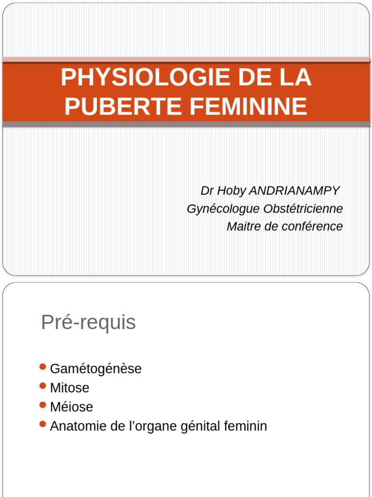 Physiologie de La Puberte[1].Pptx · Version 1 | PDF | Hypothalamus ...