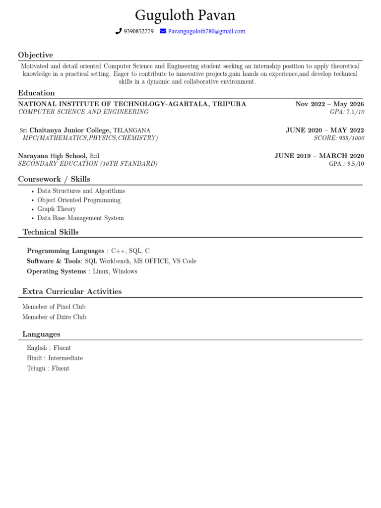 Pavan Resume | PDF