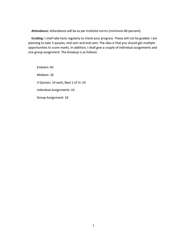 Attendance, Structure and Grading | PDF