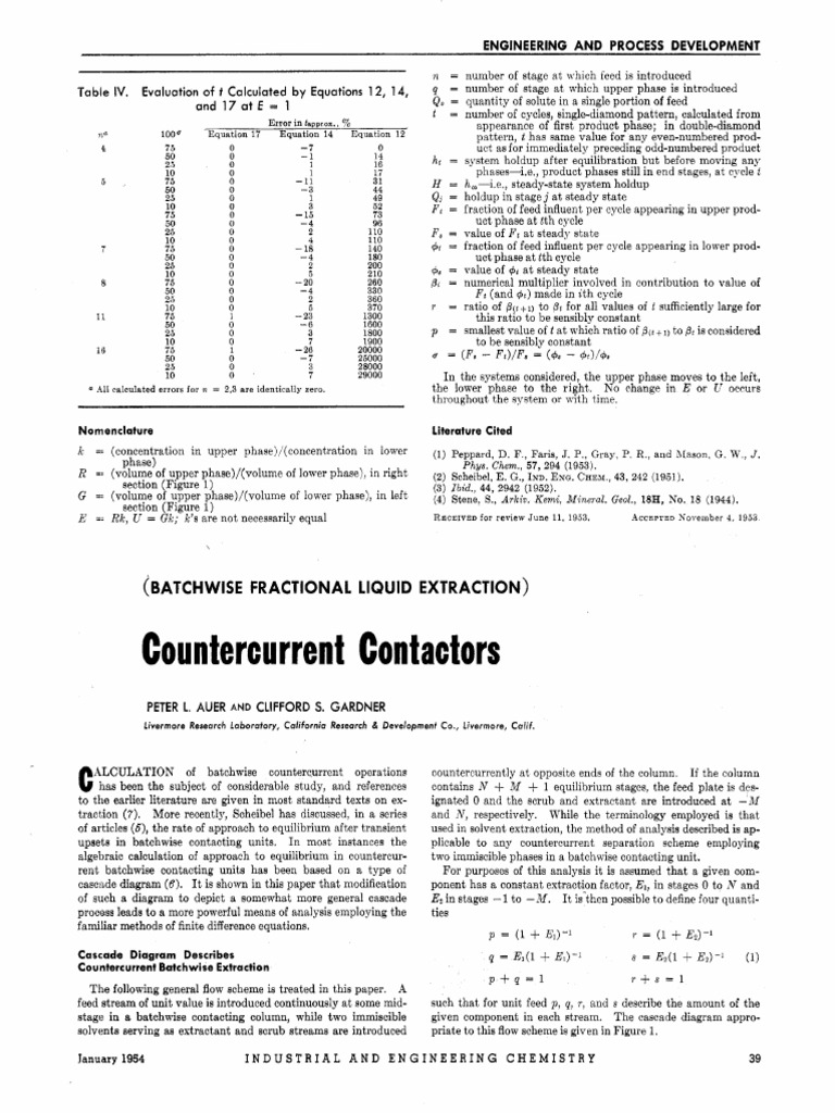 Auer, P. L. ., & Gardner, C. S. (1954). Countercurrent Contactors ...