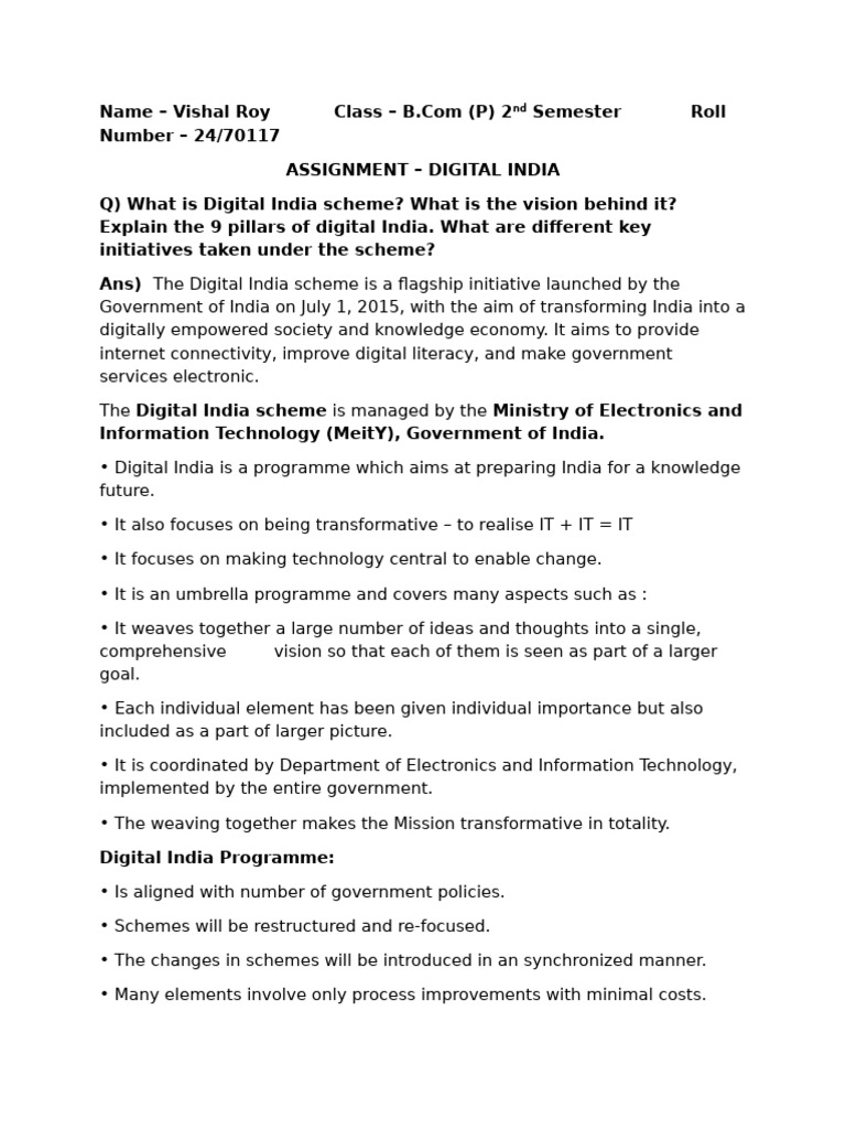 Vishal Roy Digital Empowerment Assignment | PDF | Governance ...