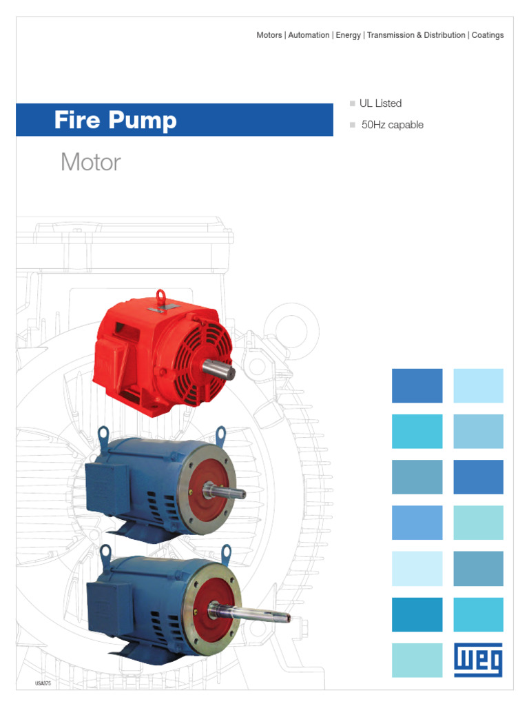 Fire Pump Motors - TEFC High Efficiency | PDF | Electric Motor | Bearing (Mechanical)
