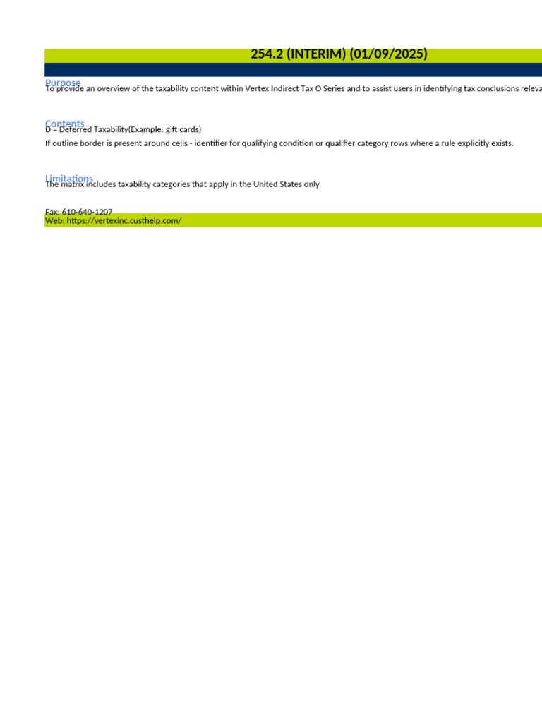 Taxability Matrix Report | PDF | Use Tax | Taxes