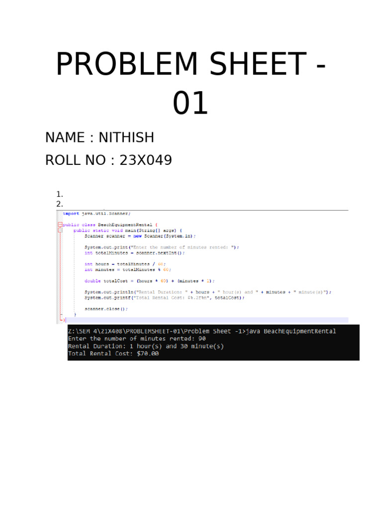 Problem Sheet 1 | PDF