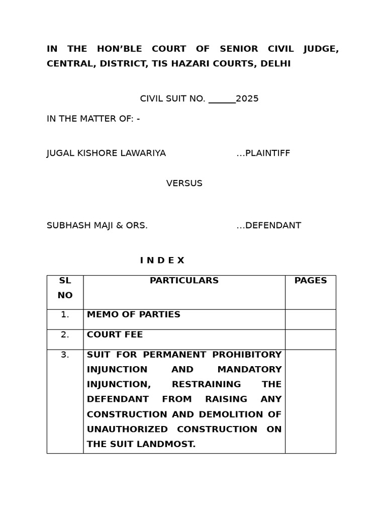 Jugal Kr. Injunction Suit | PDF | Lawsuit | Injunction