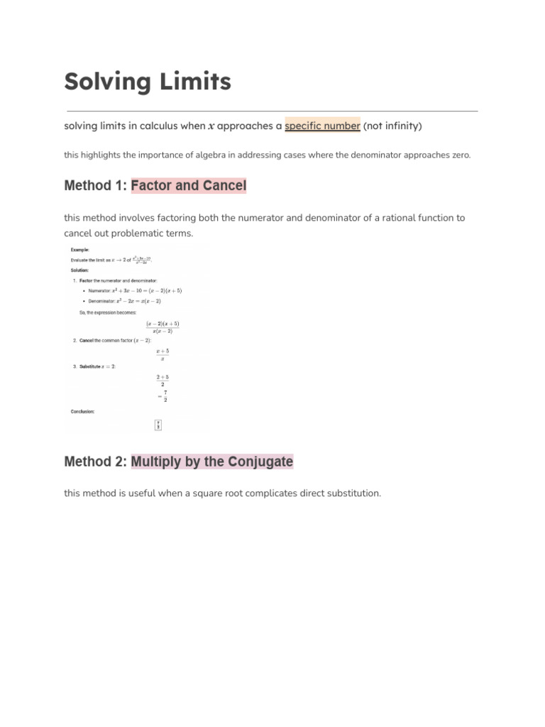 How To Solve Limits | PDF