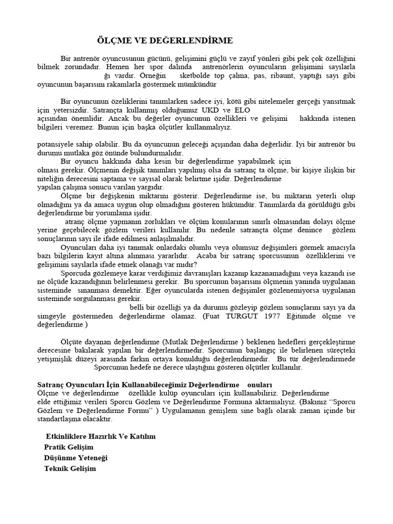 Olcme Ve Degerlendirme | PDF