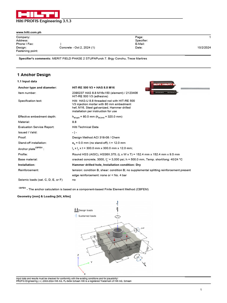 HILTI PROFIS - PRESCON INC - MERIT FIELD - Oct 2, 2024 | PDF ...