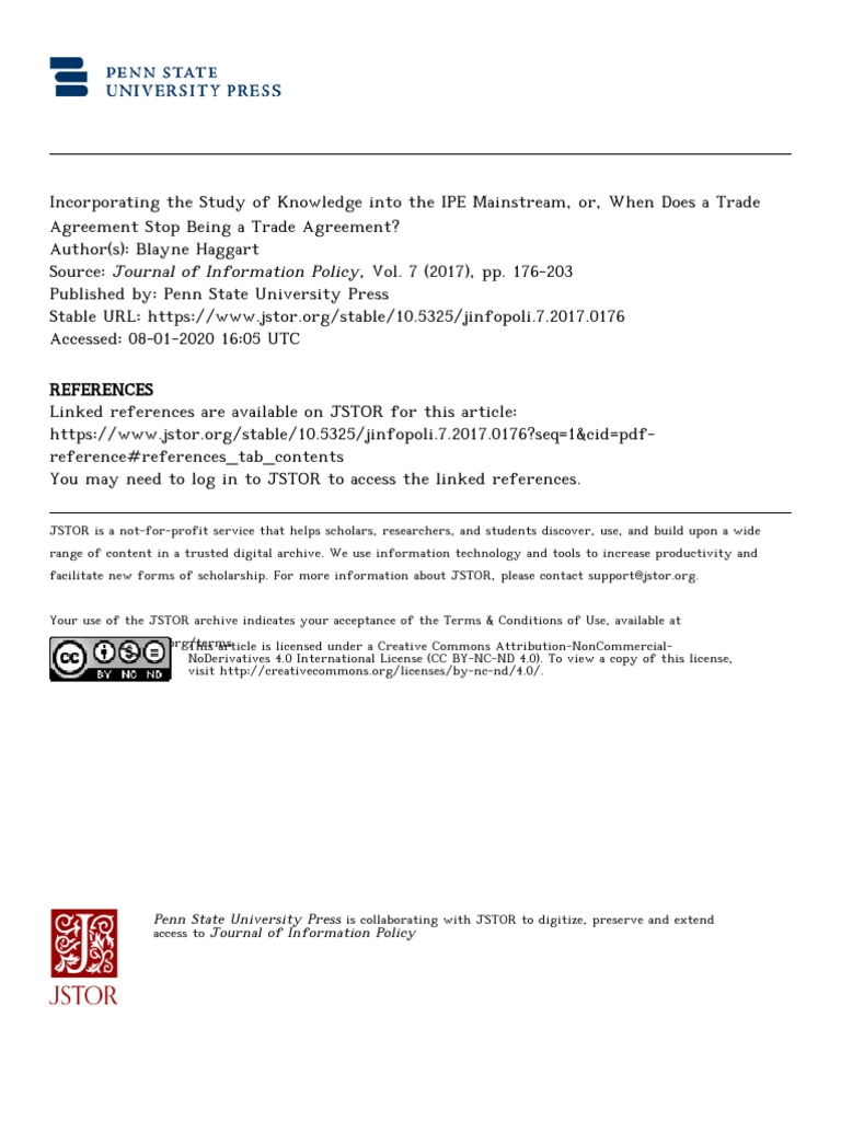 Knowledge Governance in Trade Agreements | PDF | Intellectual Property ...