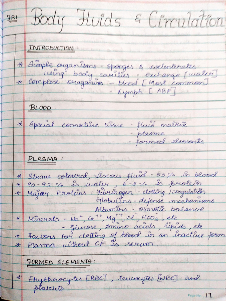 Body Fluids Notes | PDF | Histology | Immunology