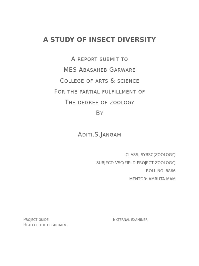 Study of Insect Diversity | PDF | Lepidoptera | Insects