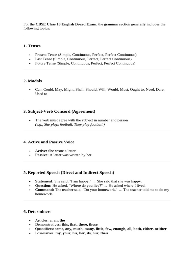 Common Guidelines for English Grammar | PDF | English Grammar | Linguistic Morphology