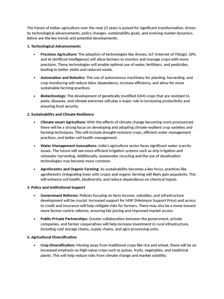 Future Trends in Indian Agriculture 2023 | PDF | Agriculture | Urban ...