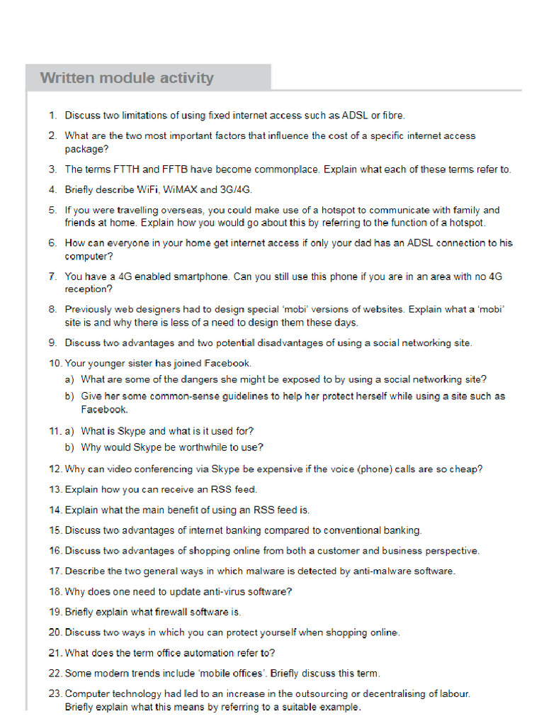 Written module activity | PDF