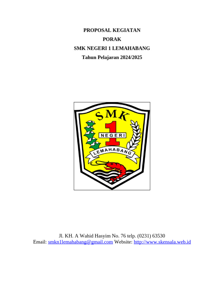 Proposal Kegiatan PORAK SMK 2024/2025 | PDF
