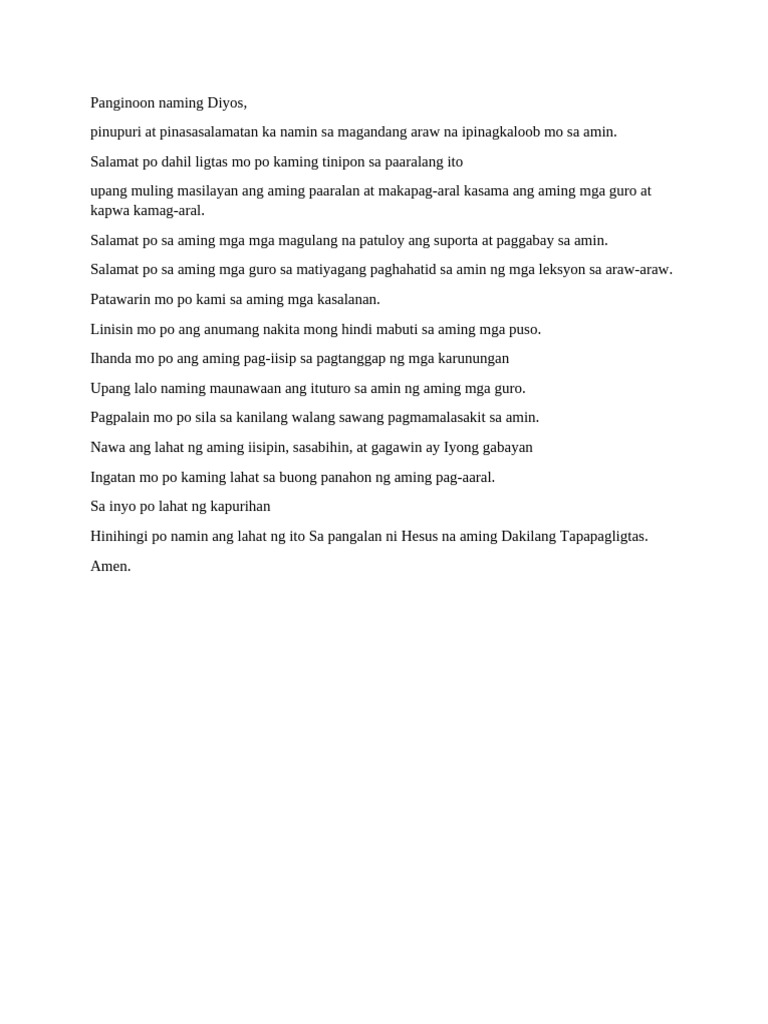 Panalangin 1 | PDF