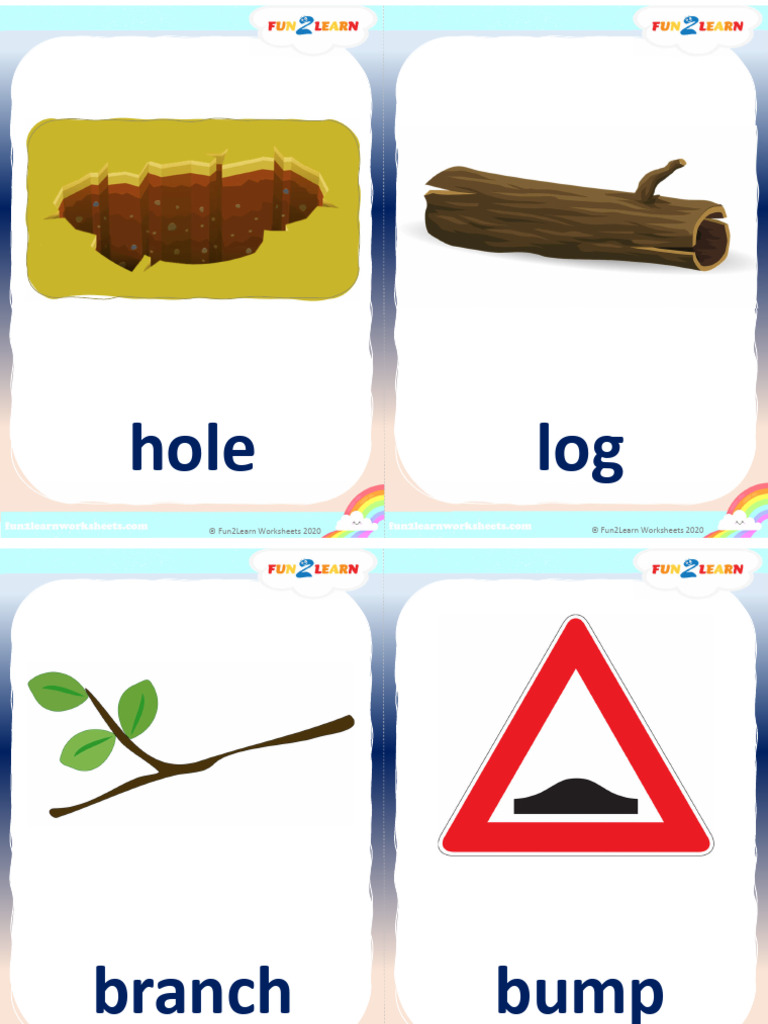 Theres A Hole in The Bottom of The Sea Flashcards Hole Log Branch Bump ...