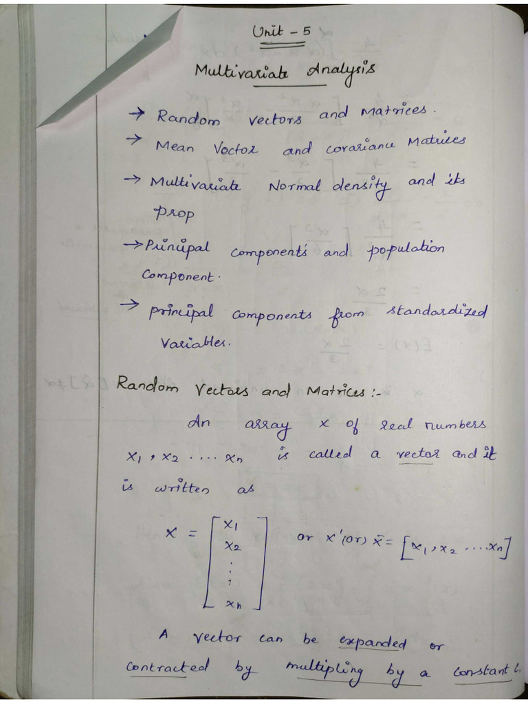 Unit-5 (Multivariate Analysis) | PDF