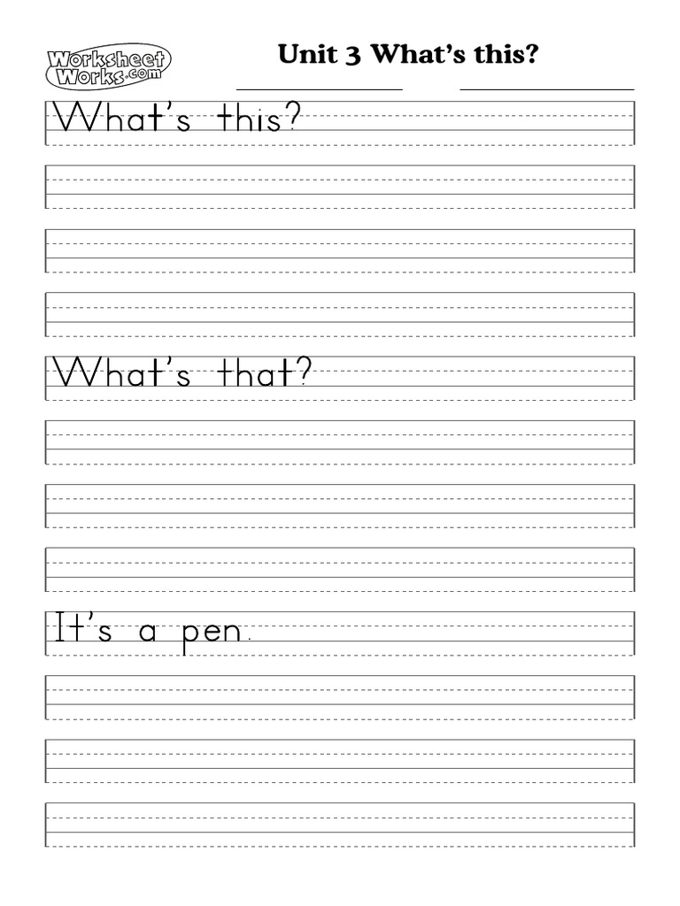 WorksheetWorks Unit 3 Whats This 1 | PDF