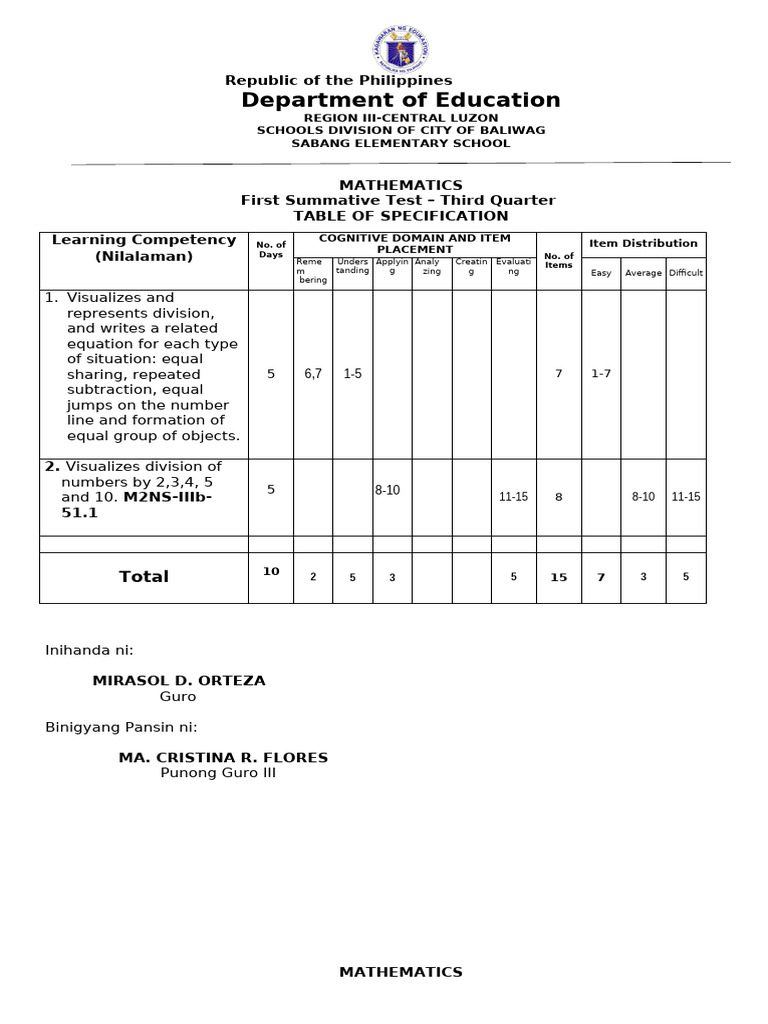 Math2 1stquiz Q3 | PDF