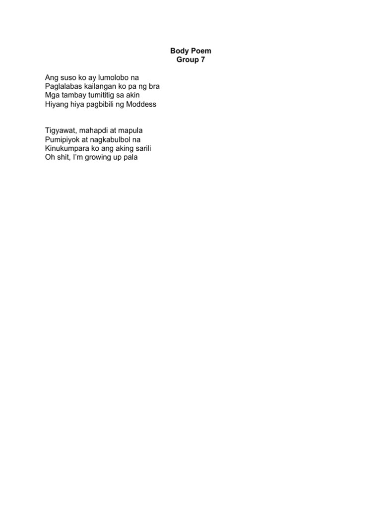 G7 Body Poem | PDF