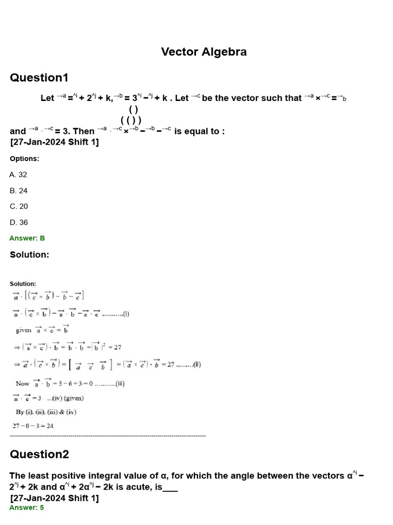 Vector Algebra | PDF | Geometry | Euclidean Geometry