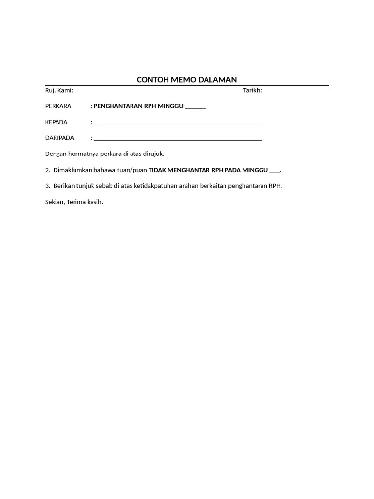 Contoh Memo Dalaman | PDF